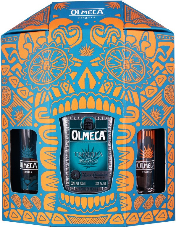 Текила "Olmeca" Blanco, gift box with 2 glasses, 0.7 л - купить Текила ...
